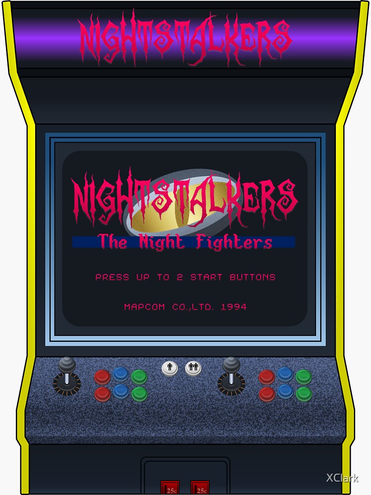 "NightStalkers Arcade Cabinet" Sticker for Sale by XClark | Redbubble