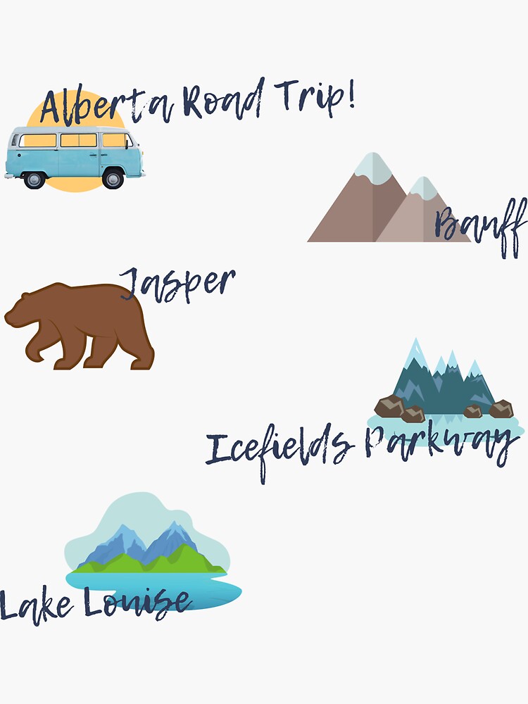 "Alberta Road Trip Collection" Sticker for Sale by AdventureAB | Redbubble
