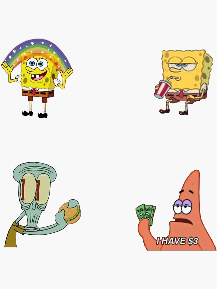 "Spongebob Sticker Pack" Sticker for Sale by Rainbowstickerz | Redbubble