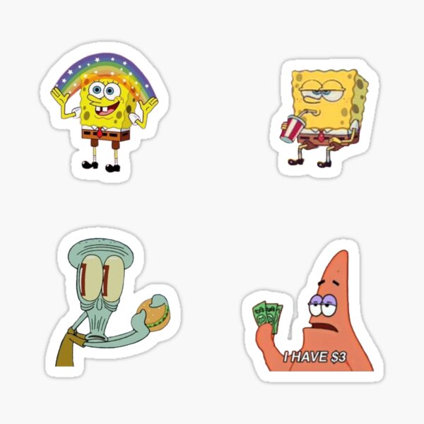 "Spongebob Sticker Pack" Sticker for Sale by Rainbowstickerz | Redbubble