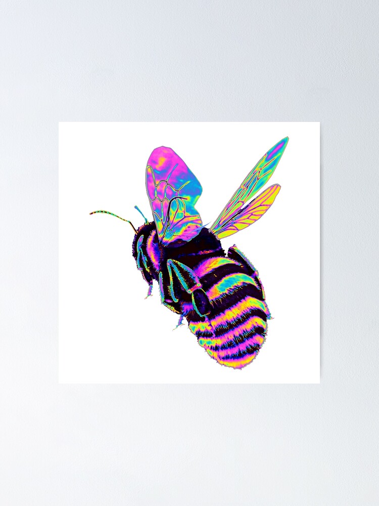 "Pink and Blue Holo Bumble Bee" Poster by dinaaaaaah | Redbubble