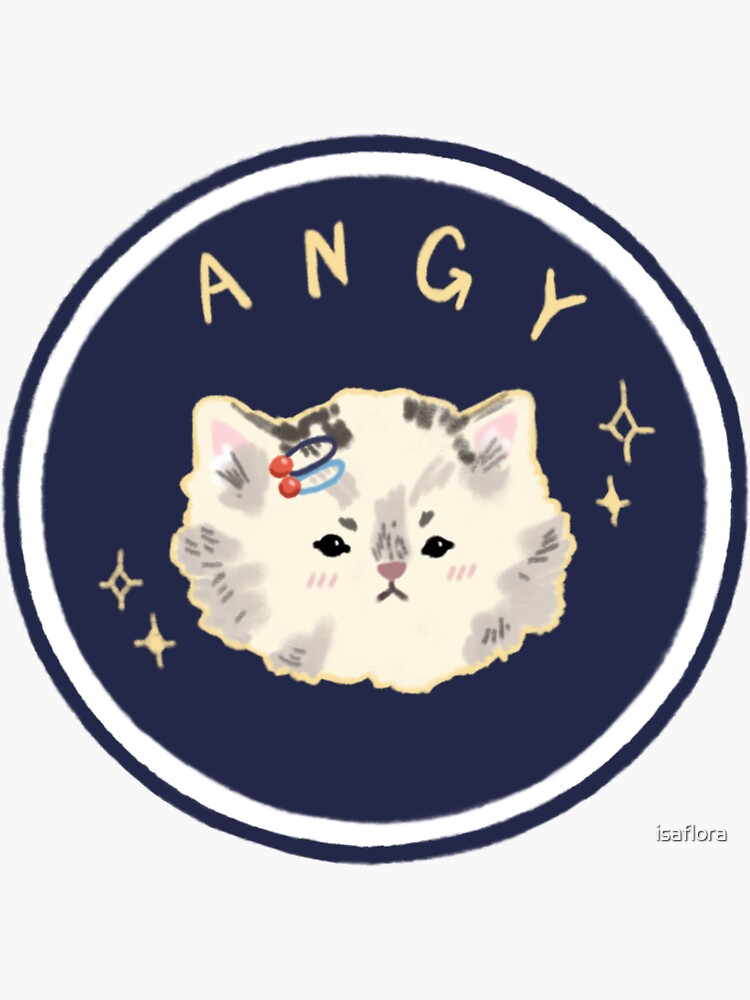 "Cute Angry Cat" Sticker by isaflora | Redbubble