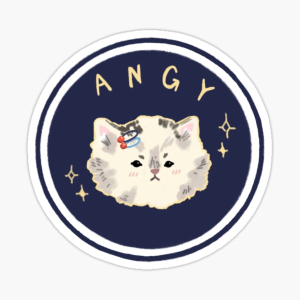"Cute Angry Cat" Sticker by isaflora | Redbubble