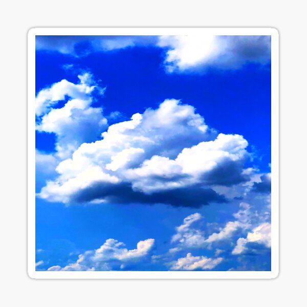 "Abstract White Cloud In Royal Blue Sky" Sticker for Sale by ...