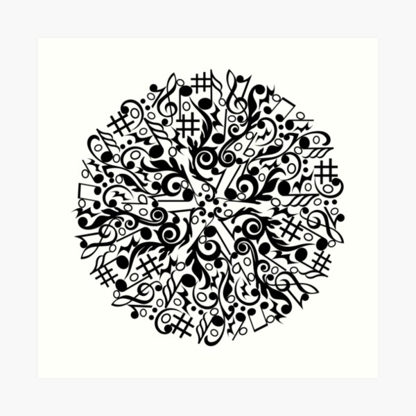 Music Note Mandala Art Prints | Redbubble