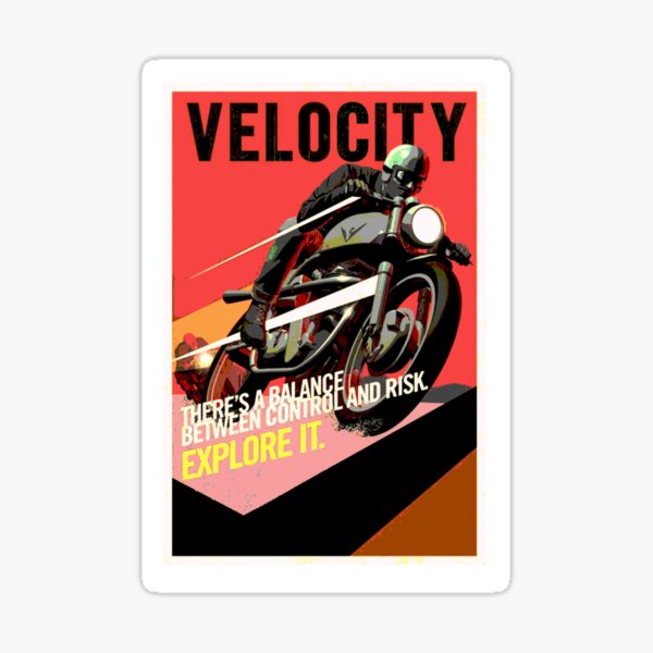 "Motorcycle Poster 'Velocity'" Sticker by timothybeighton | Redbubble