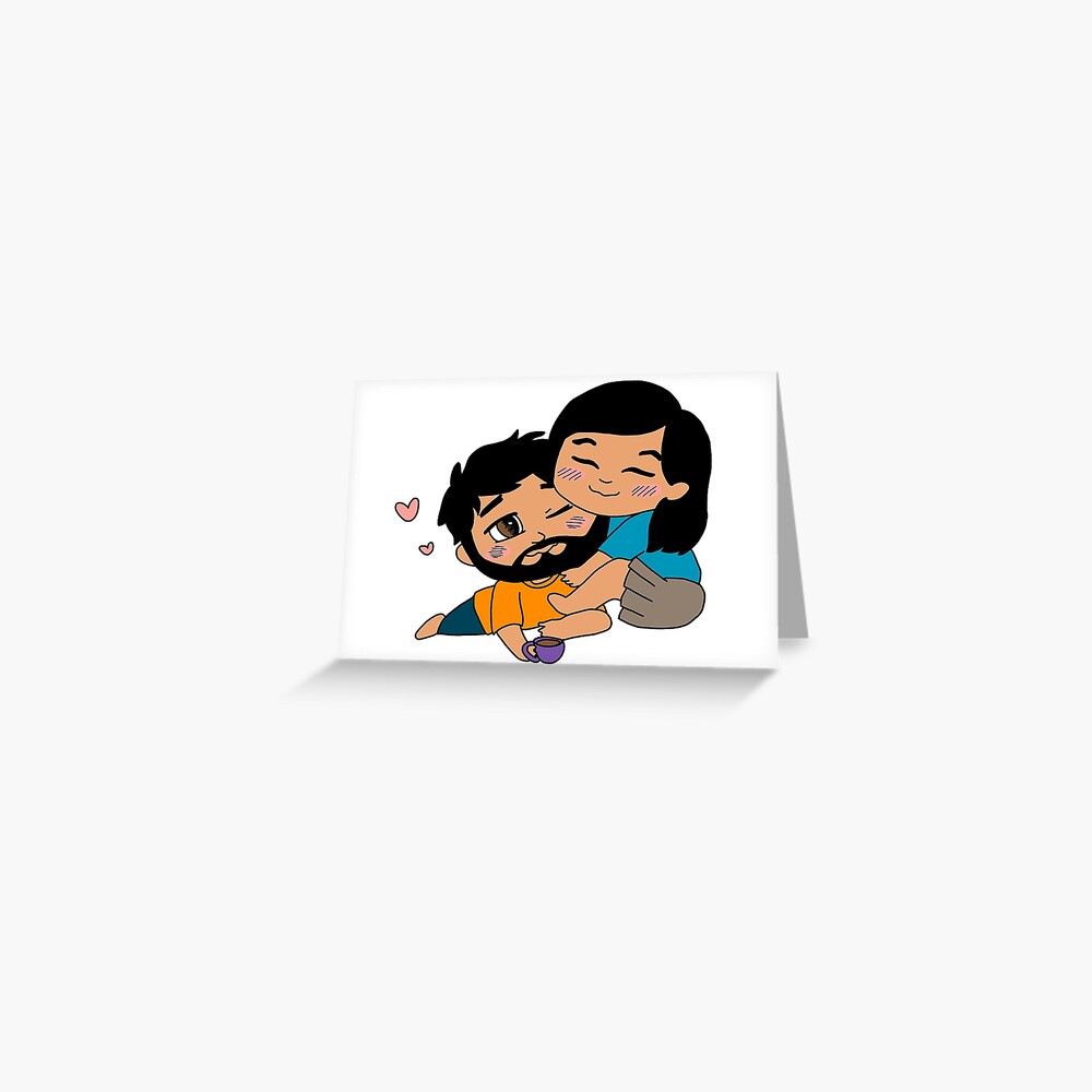 "Cute Chibi Couple Cartoon" Greeting Card for Sale by NicoLecy | Redbubble