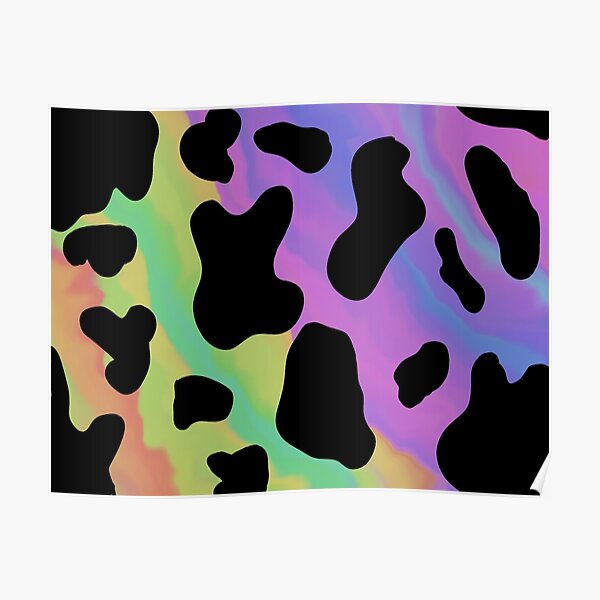 Rainbow Cow Posters | Redbubble