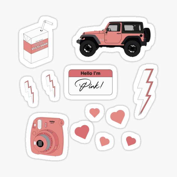 "Pink Sticker Pack" Sticker for Sale by Emily-Mock | Redbubble