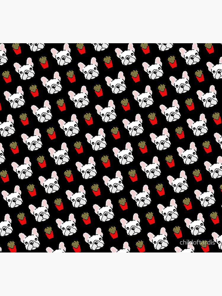 "Frenchie Fries - Pixel Art" Sticker for Sale by childoftardis | Redbubble