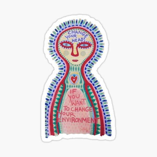 "Change your head" Sticker by nelmaguimaraes | Redbubble