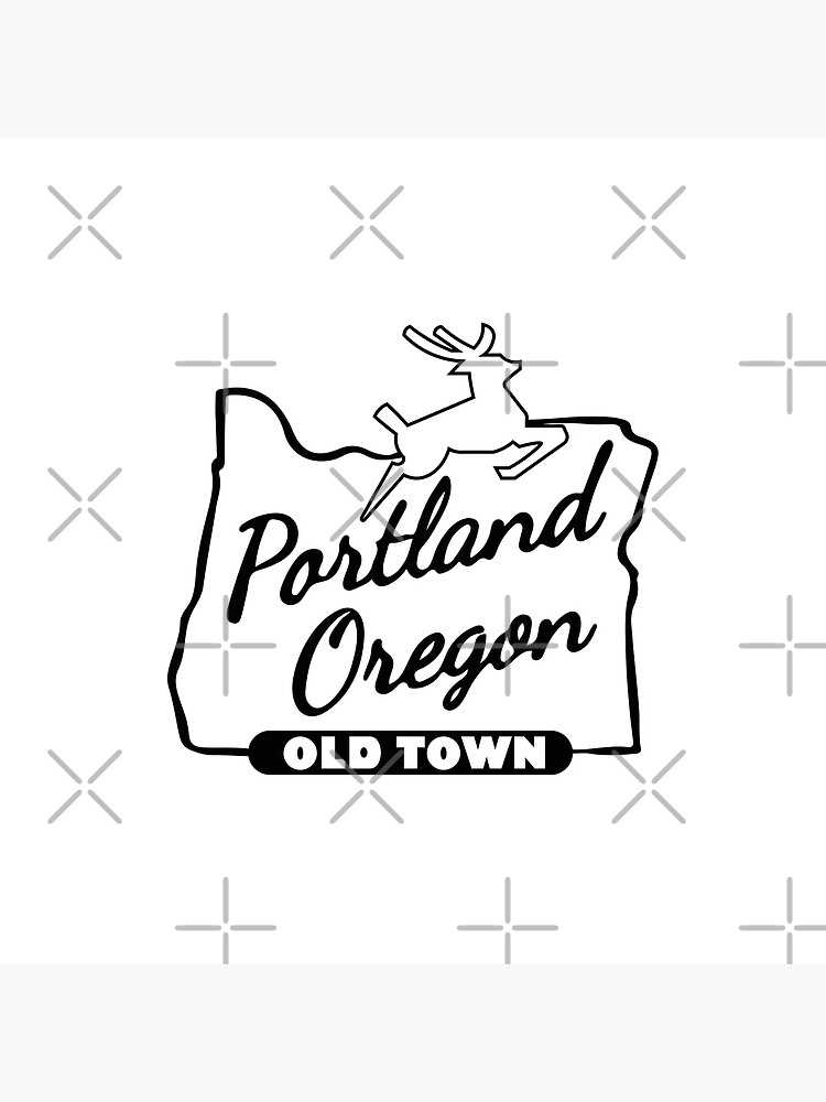 "Portland Oregon White Stag Sign | Black & White" Poster for Sale by ...