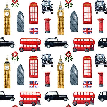 "London elements" Pillow for Sale by fiolika | Redbubble