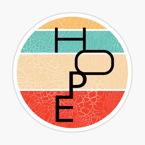 "Hope in retro colors" Sticker by GabrielloG | Redbubble