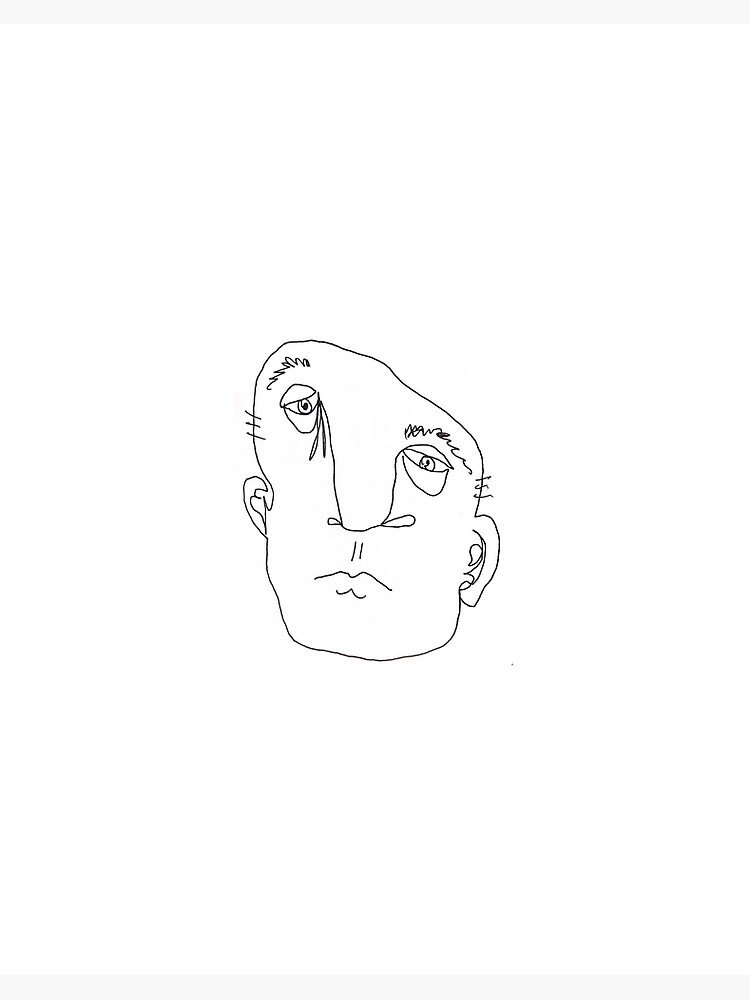 "Asymmetrical Line Drawing Abstract Face" Art Board Print for Sale by ...