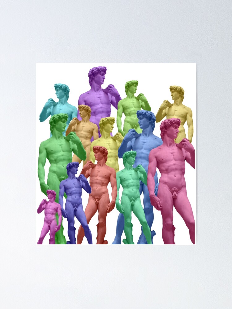 "The statue of David rainbow collage" Poster by mabskala | Redbubble