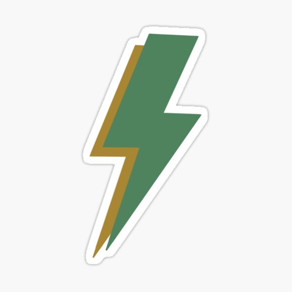 "Green Gold Lightning Bolt" Sticker for Sale by ec0naway | Redbubble