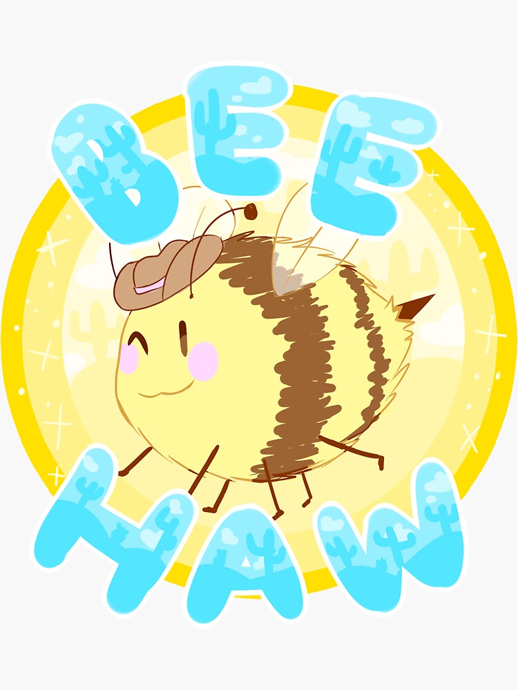 "Bee Haw (Blue Font)" Sticker for Sale by fantazyy | Redbubble