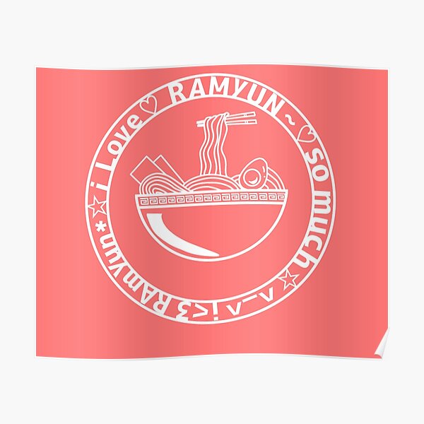 "i love ramyun pink illustration" Poster for Sale by luxxi | Redbubble