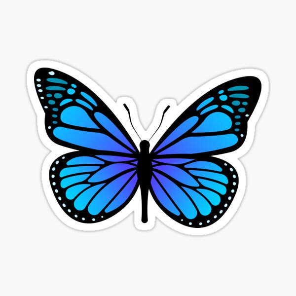 "Blue Monarch Butterfly " Sticker by ZakDzGeek | Redbubble
