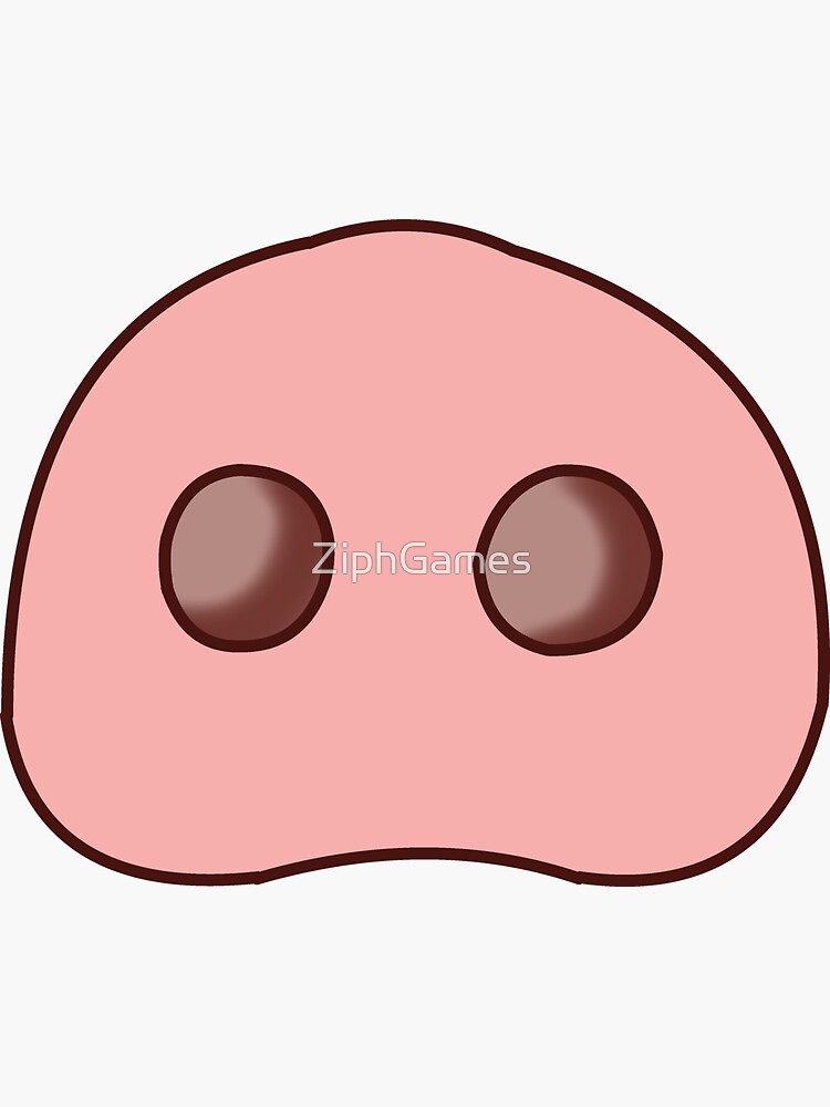 "pink pig nose" Sticker for Sale by ZiphGames | Redbubble