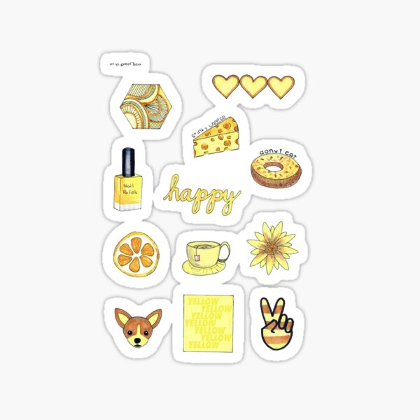 "yellow vsco sticker pack" Sticker for Sale by ArtGratiaAsh | Redbubble