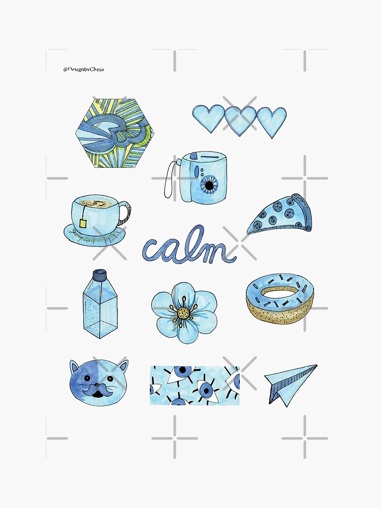 "blue vsco sticker pack" Sticker for Sale by ArtGratiaAsh | Redbubble