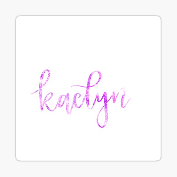 "pink glitter kaelyn name sticker" Sticker by kkmashburn | Redbubble