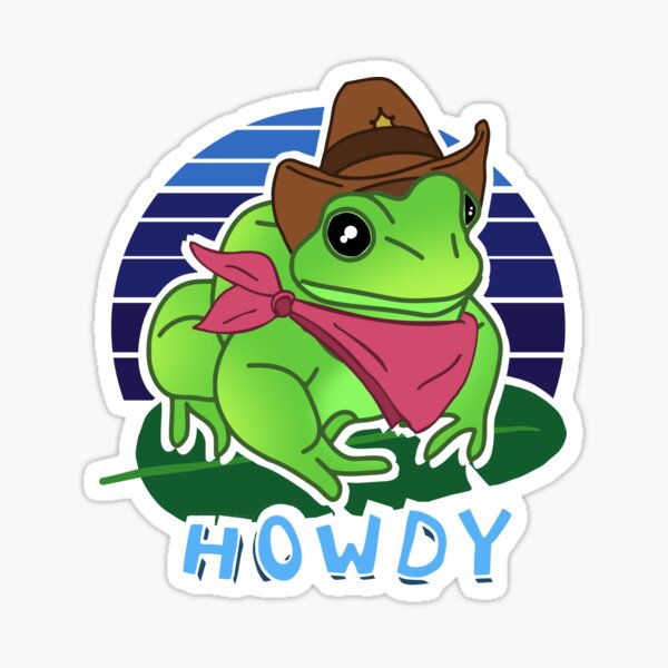 "Aesthetic Howdy Cowboy Frog " Sticker for Sale by FandomizedRose ...