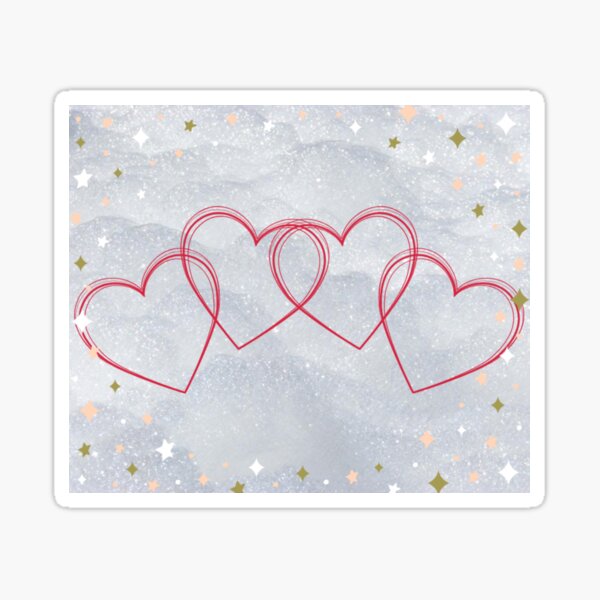 "Four Hearts Connected" Sticker for Sale by RoseyFaye | Redbubble