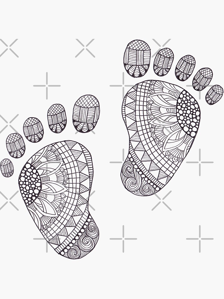 "Doodle feet" Sticker for Sale by Bake-my-Design | Redbubble