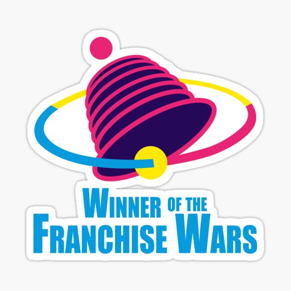 "Franchise Wars Winner" Sticker for Sale by Outpost31Design | Redbubble