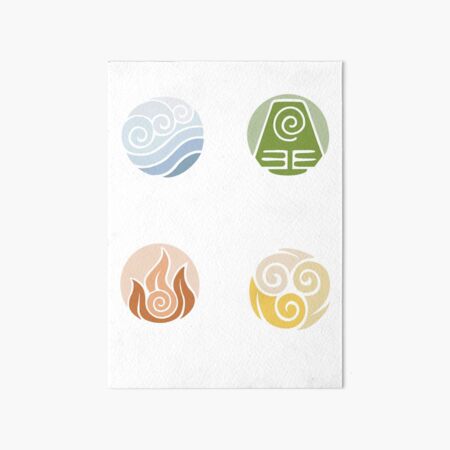 Lámina rígida «Símbolos de elementos de avatar» de laracast | Redbubble