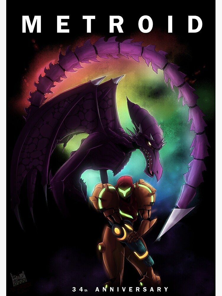 "Metroid Anniversary" Metal Print by DevoradorDeFlan | Redbubble