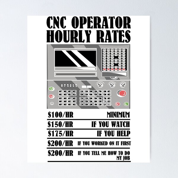 "CNC Operator Hourly Rates | CNC Machinist " Poster for Sale by Lisa ...