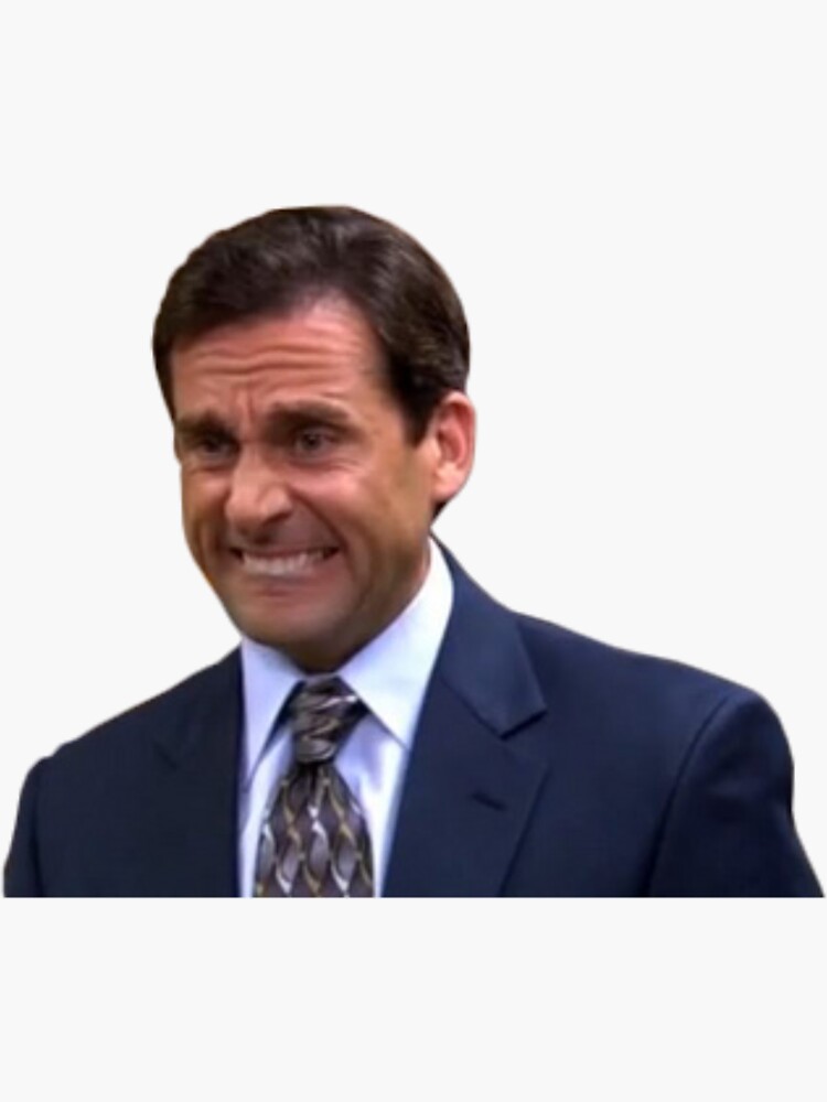 "Michael Scott Grimacing " Sticker for Sale by AshOriginate | Redbubble