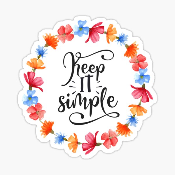 "Keep it simple,cute floral graphic design for women" Sticker by sam-ag ...