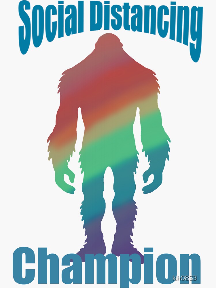 "Social Distancing Bigfoot" Sticker for Sale by klh0853 | Redbubble