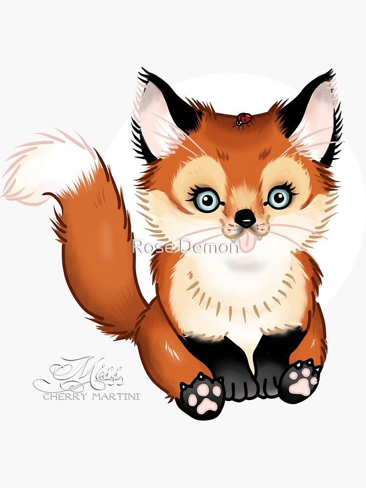 "Fancy Fox" Sticker for Sale by CherryMartini | Redbubble