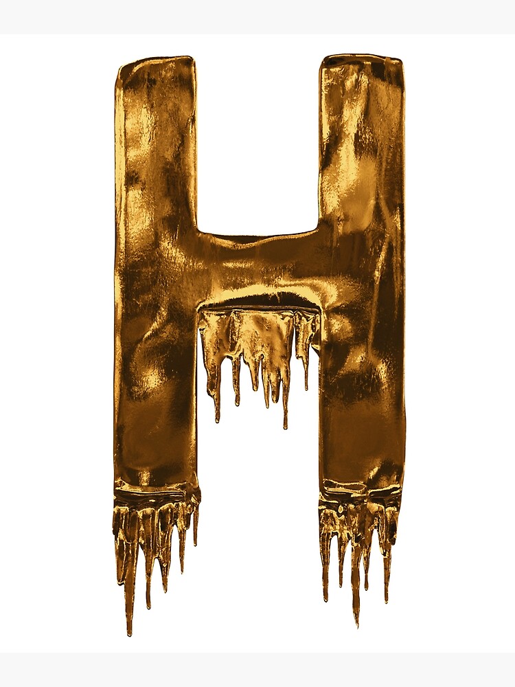 "Gold Drip Alphabet Letter H" Poster by MPowerTeez | Redbubble