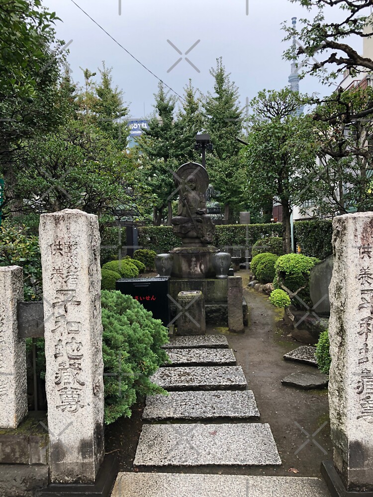 "Jizo in Senso-ji Garden" Sticker for Sale by aligoldy | Redbubble