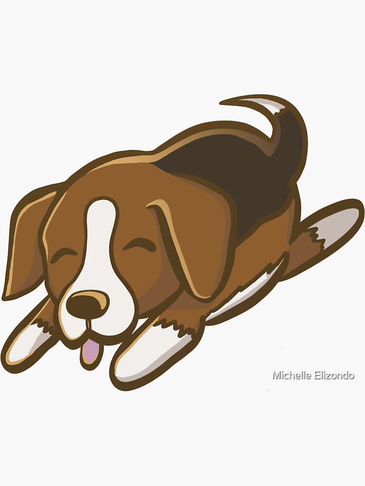 "Cute Beagle Sploot" Sticker for Sale by MEArtStudio | Redbubble