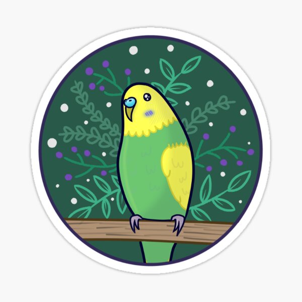 "Peep the Budgie Design" Sticker for Sale by wowzers-bowser | Redbubble