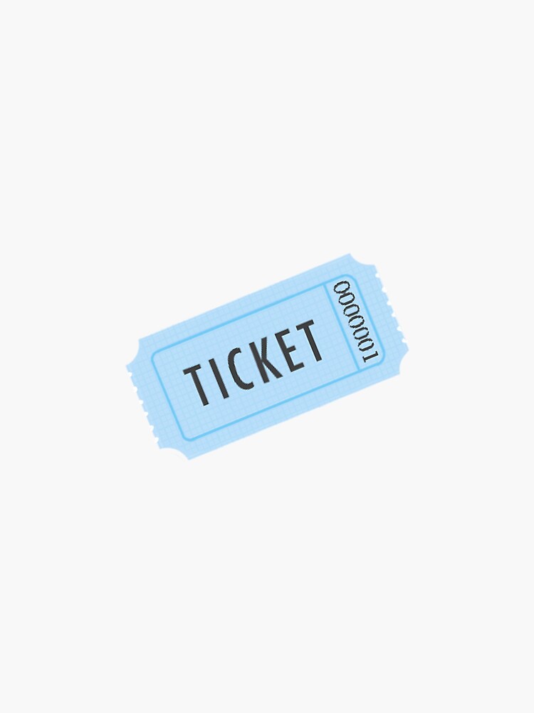 "Pastel Blue Ticket" Sticker for Sale by meeowtine | Redbubble