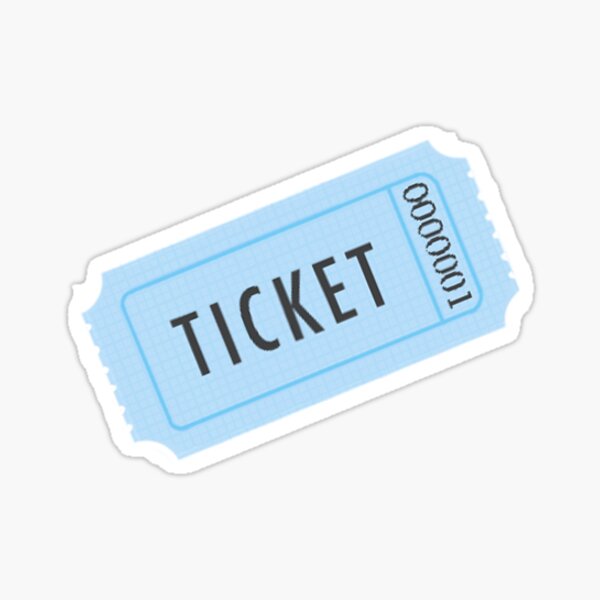 "Pastel Blue Ticket" Sticker for Sale by meeowtine | Redbubble