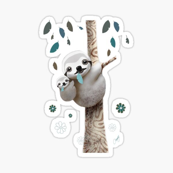 "Baby Sloth Daylight" Sticker by karin | Redbubble