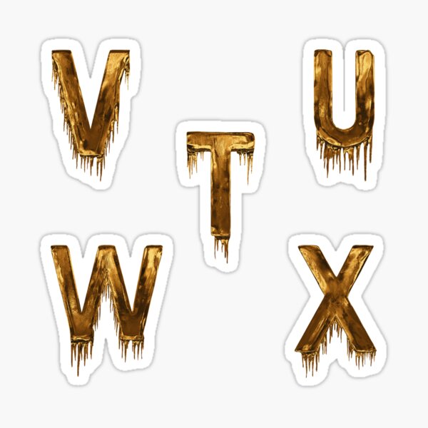 "Letter Sticker Pack, Initials T, U, V, W, X" Sticker for Sale by ...