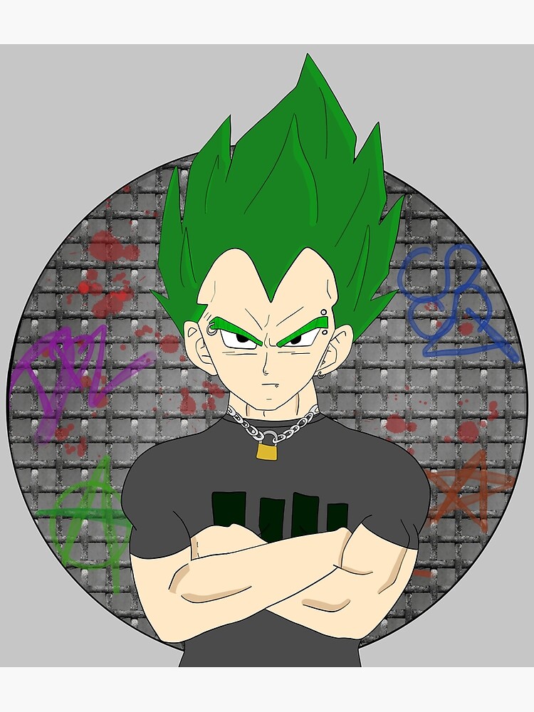"Punk Vegeta" Poster by DillPickleDes | Redbubble