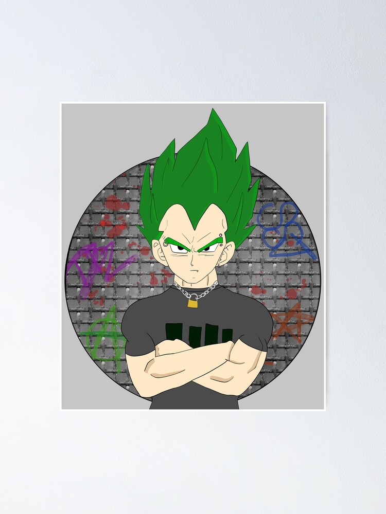 "Punk Vegeta" Poster by DillPickleDes | Redbubble