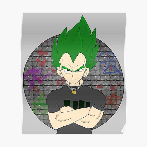 "Punk Vegeta" Poster by DillPickleDes | Redbubble